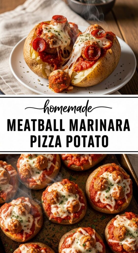 Meatball Marinara “Pizza Potato” Recipe - Zesty Bowl